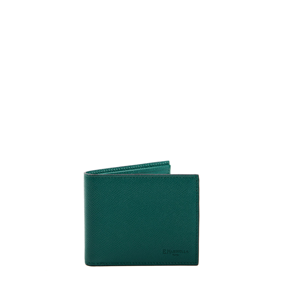 Dark Green Hammered Leather Horizontal Wallet – E.Marinella