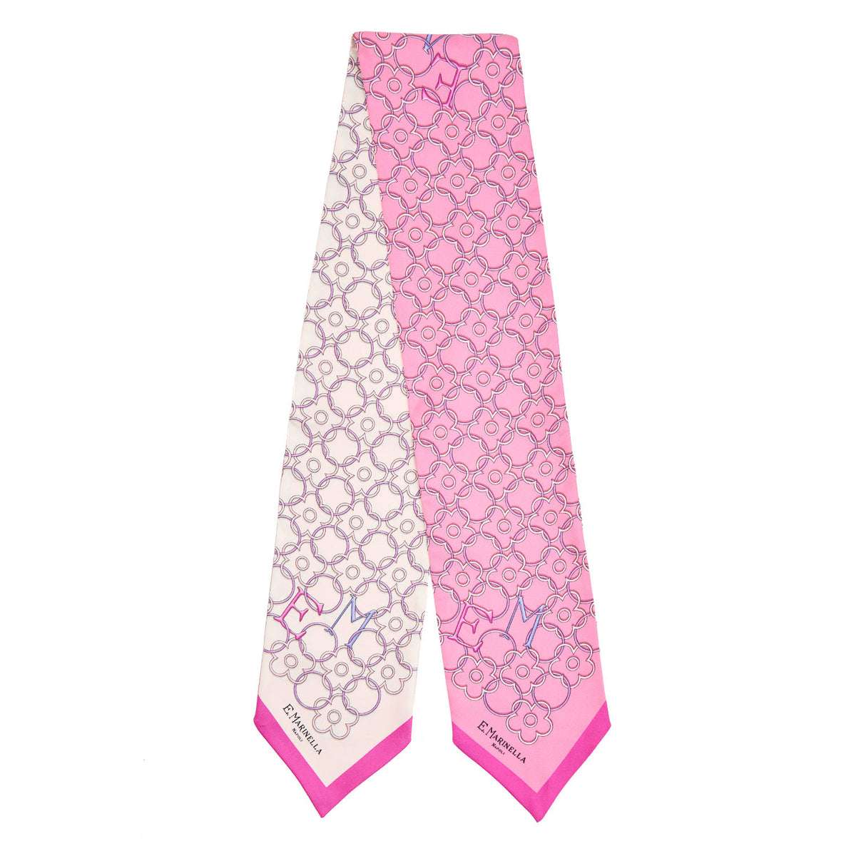 Pink Silk Bandeau - Monogram 100 Flower – E.Marinella