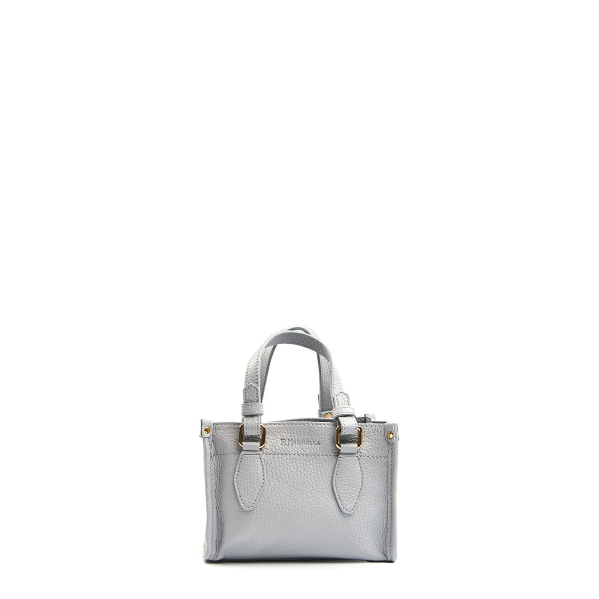 Light Blue Mini Shopping Bag In Hammered Leather – E.Marinella