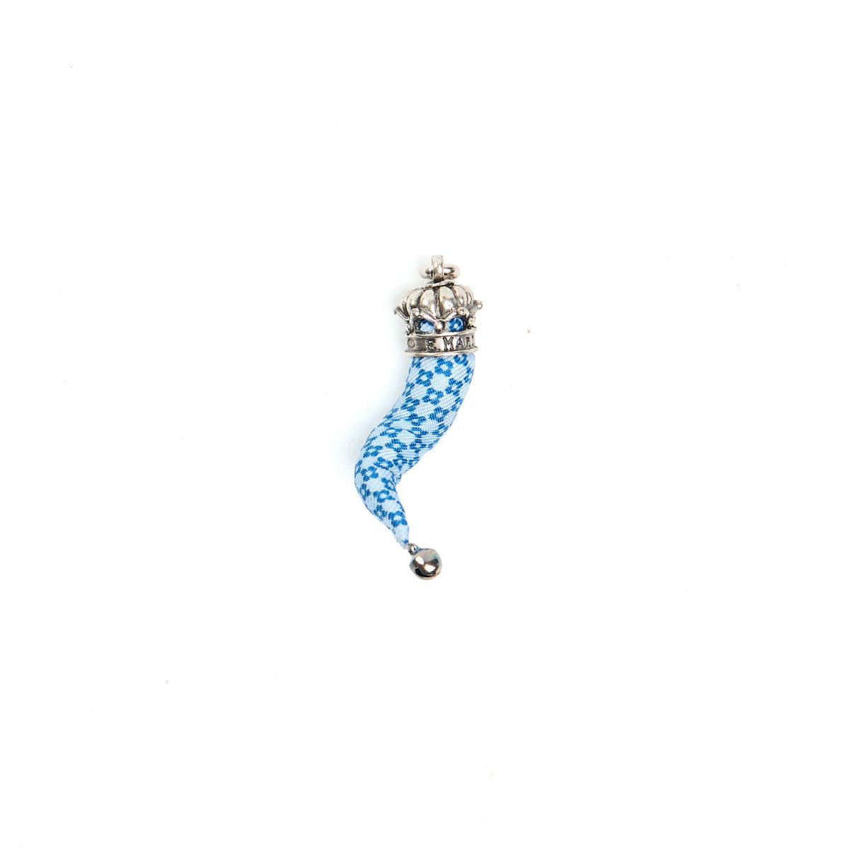 Light Blue Good-luck Charm In Silk And Silver-Plated Metal – E.Marinella
