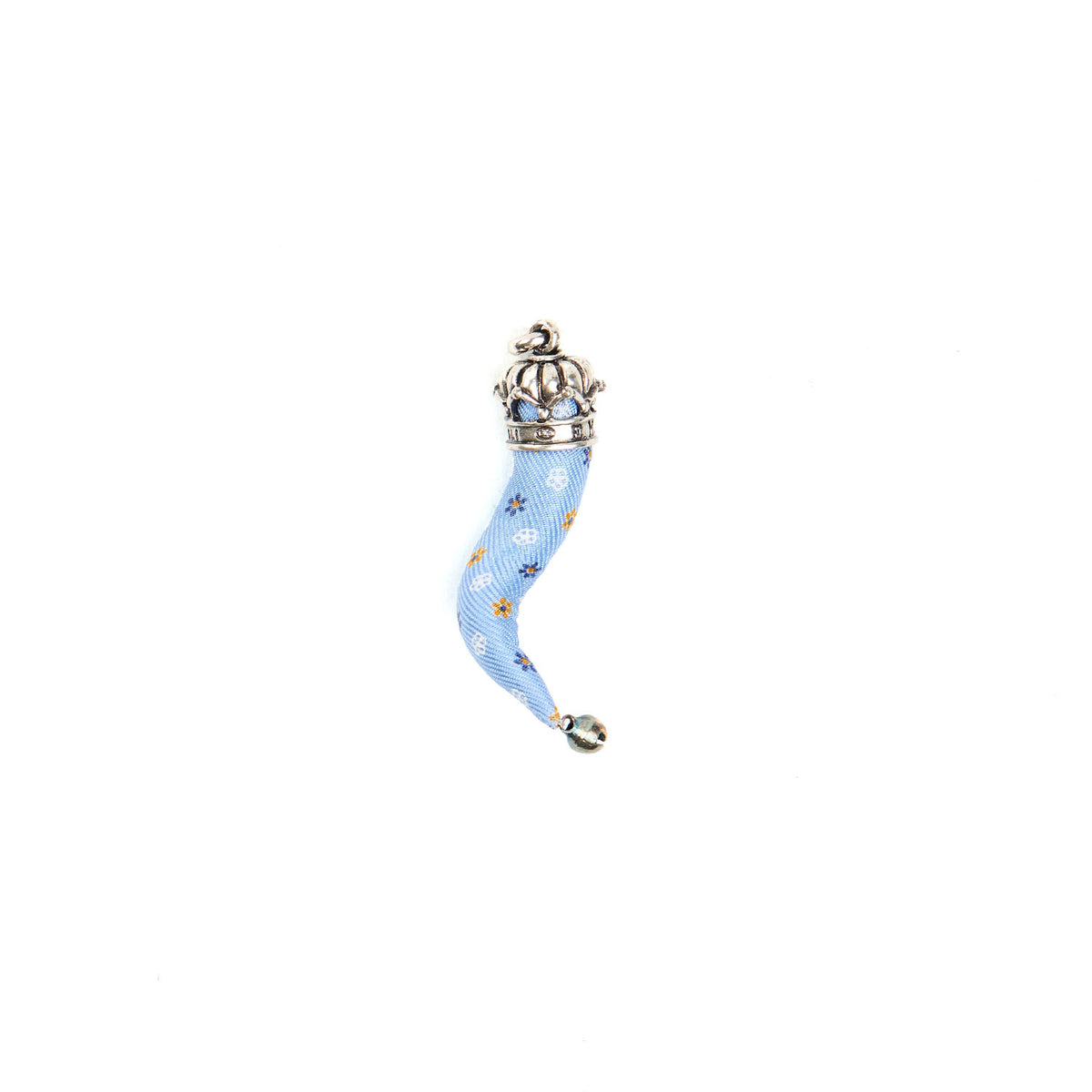 Light Blue Good-luck Charm In Silk And Silver-Plated Metal – E.Marinella