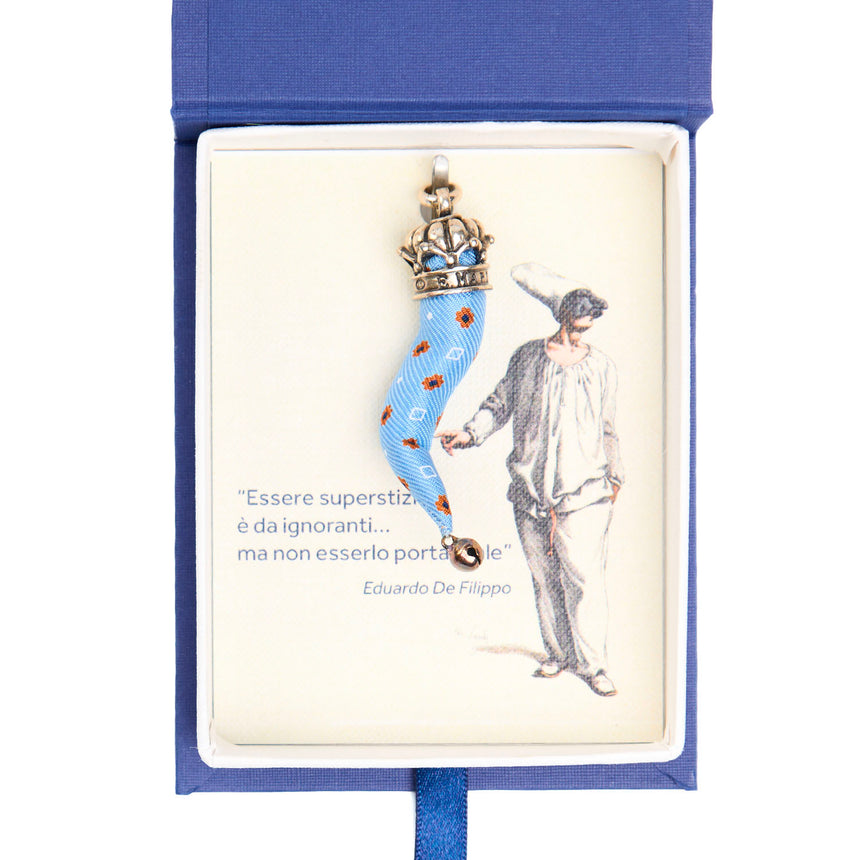 Light Blue Good-luck Charm In Silk And Silver – E.Marinella