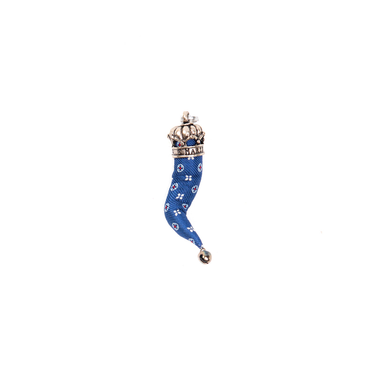 Blue Good-luck Charm In Silk And Silver – E.Marinella