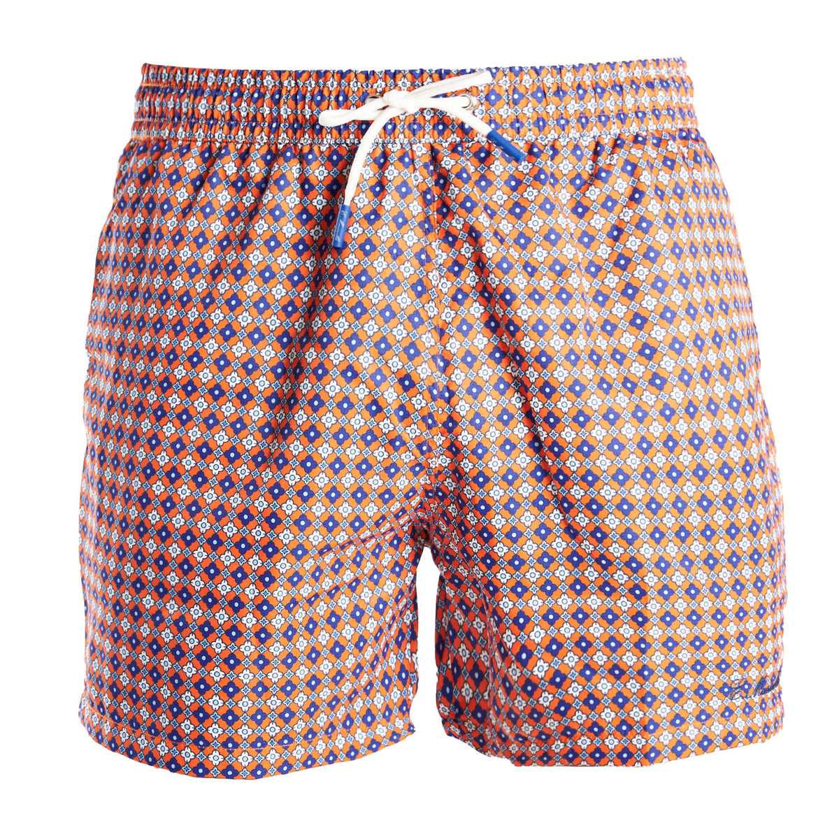 Orange Swim Shorts - Large Flower Pattern – E.Marinella