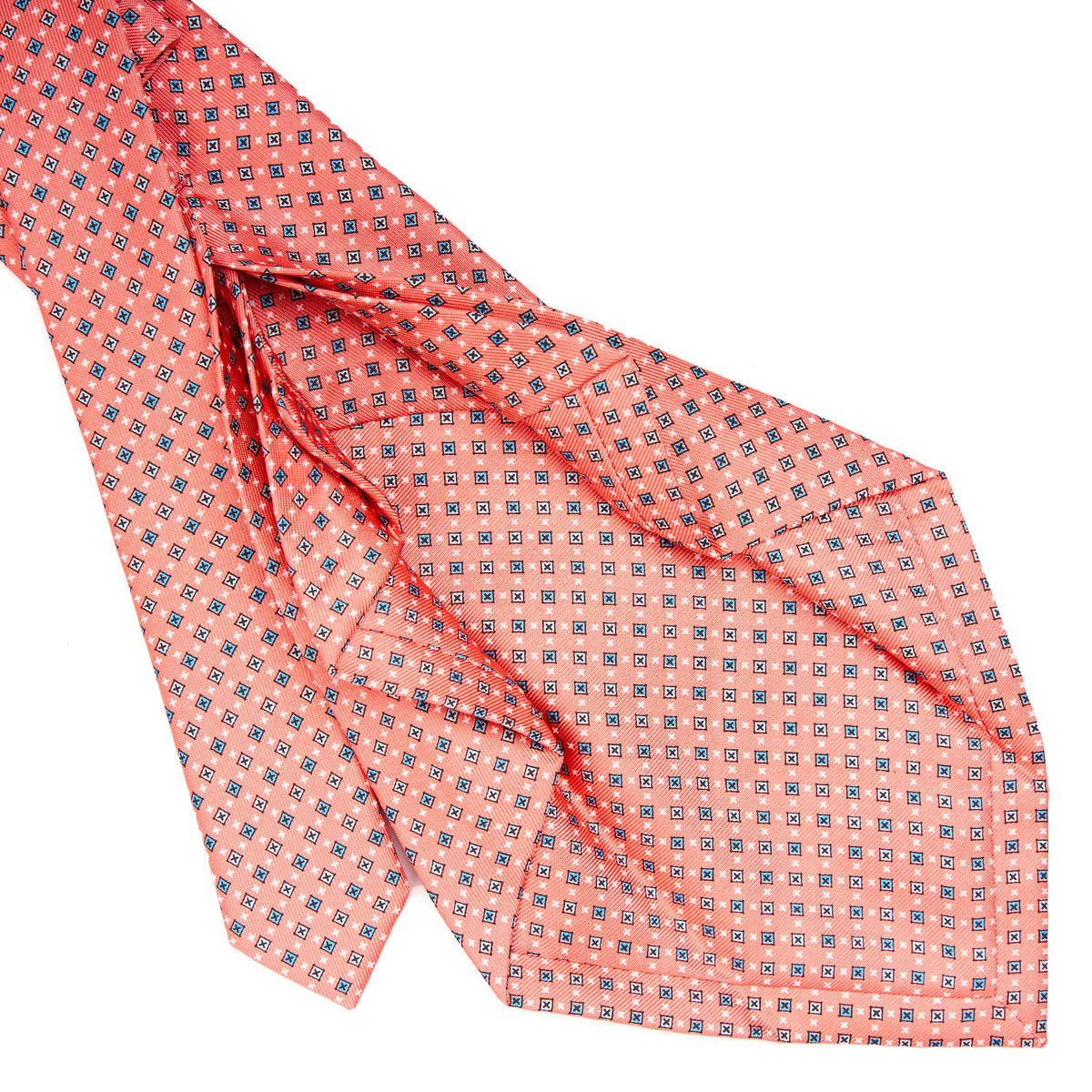 Orange 7 Fold Sartorial Silk Tie - Small Flower Pattern – E.Marinella