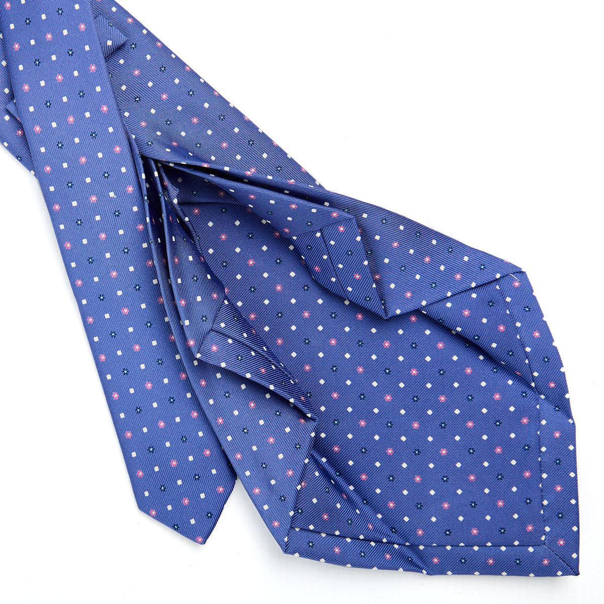 Powder Blue 7 Fold Sartorial Silk Tie - Small Flower Pattern – E.Marinella