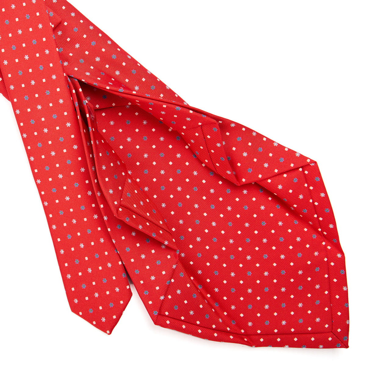 Red 7 Fold Sartorial Silk Tie - Small Flower Pattern – E.Marinella
