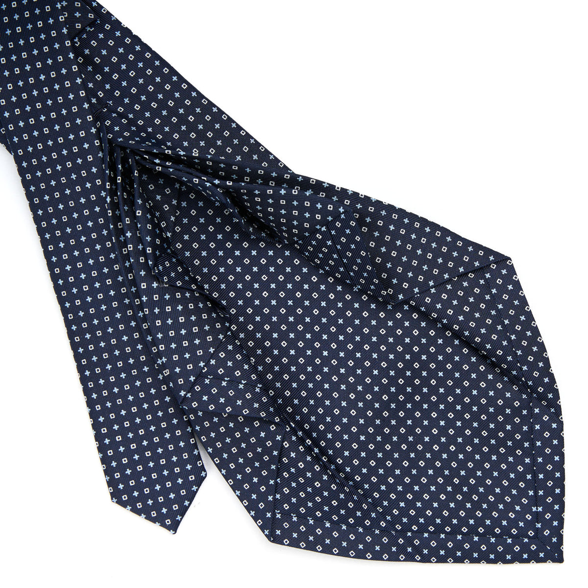Dark Blue 9 Fold Sartorial Silk Tie - Small Flower Pattern – E.Marinella