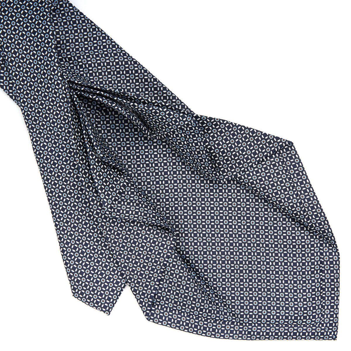 Dark Blue 9 Fold Sartorial Silk Tie - Small Flower Pattern – E.Marinella