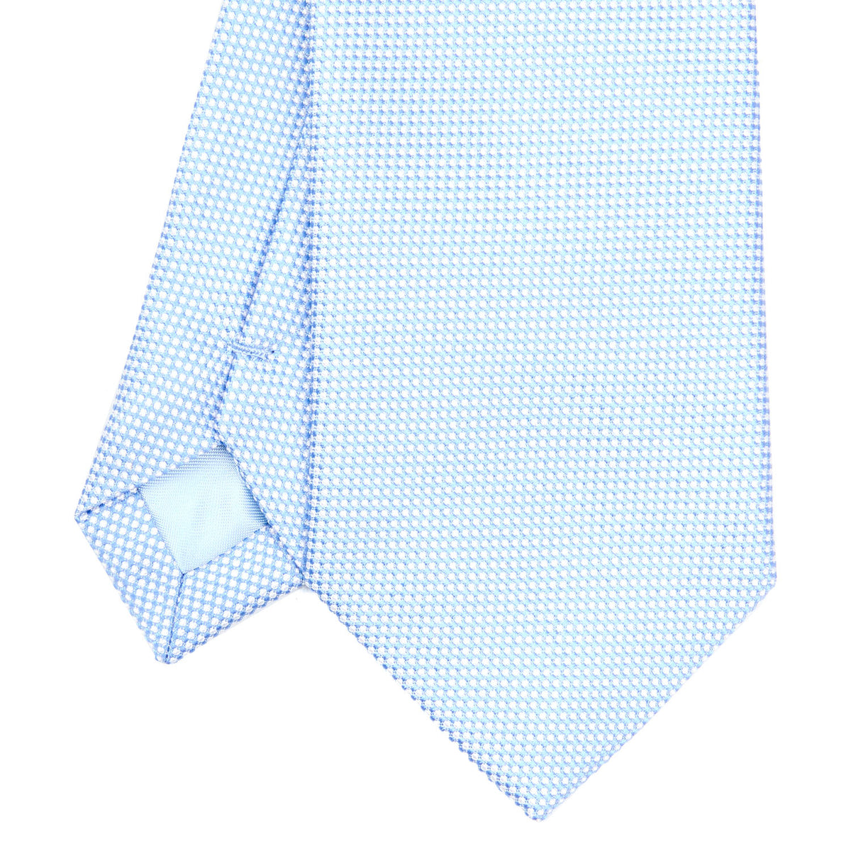 Light Blue Ceremonial Jacquard Silk Tie - Small Geometric Pattern – E ...