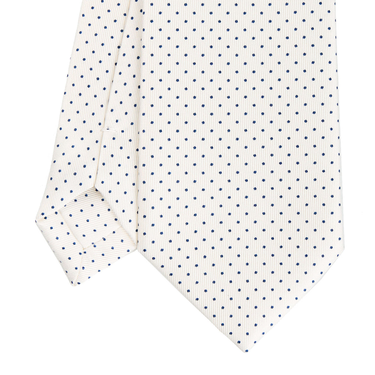 White Sartorial Classic Silk Tie - Polka Dot Pattern – E.Marinella