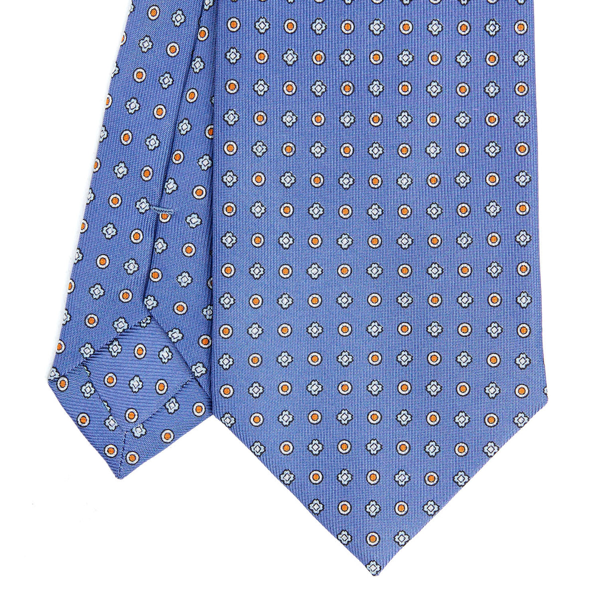 Powder Blue Classic Silk Tie - Small Flower Pattern – E.Marinella