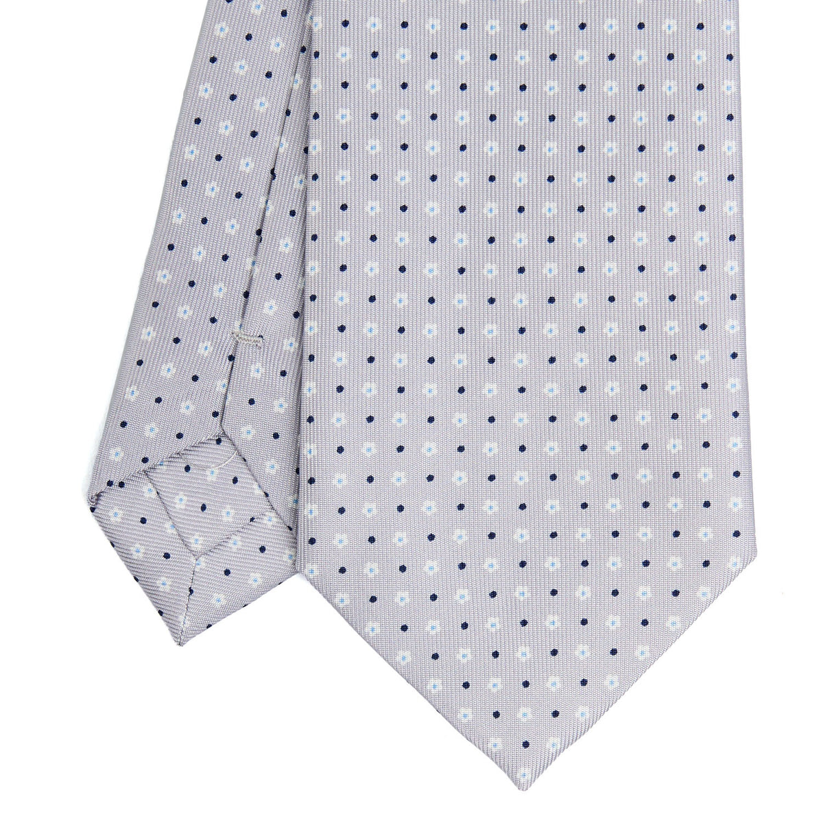 Light Grey Classic Silk Tie - Small Flower Pattern – E.Marinella