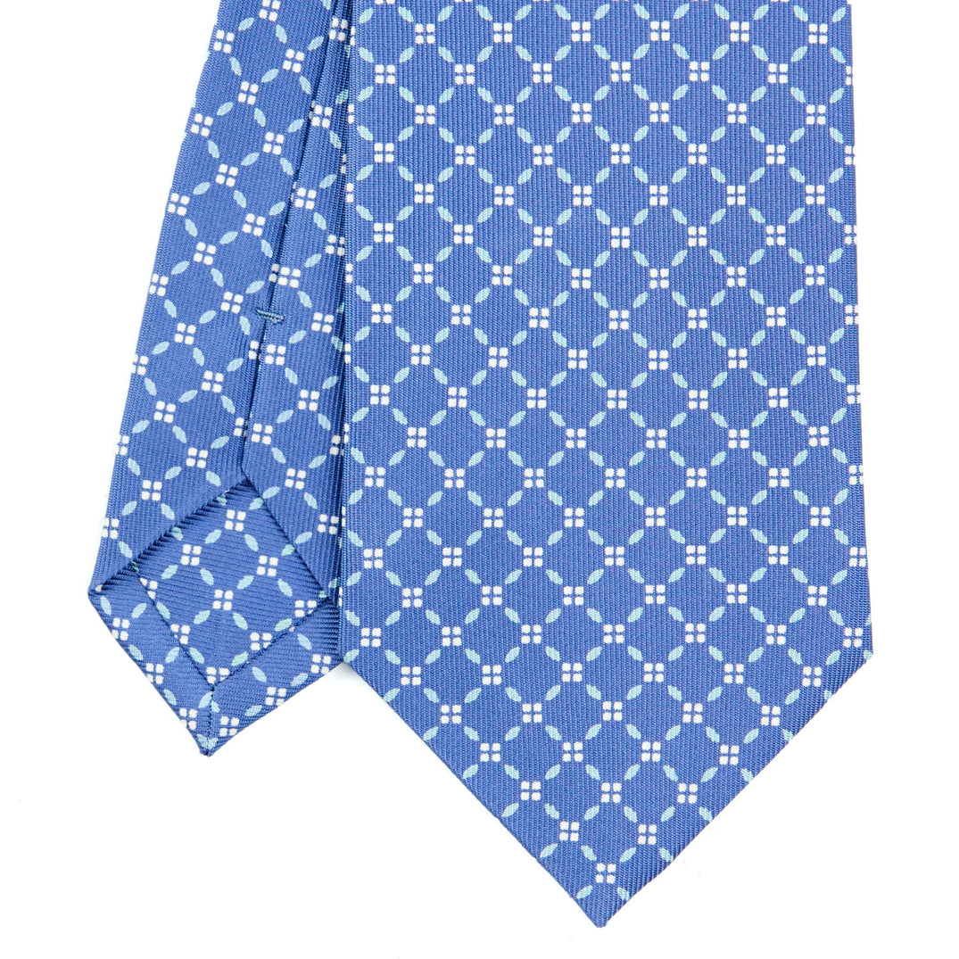 Powder Blue Classic Silk Tie - Small Flower Pattern – E.Marinella