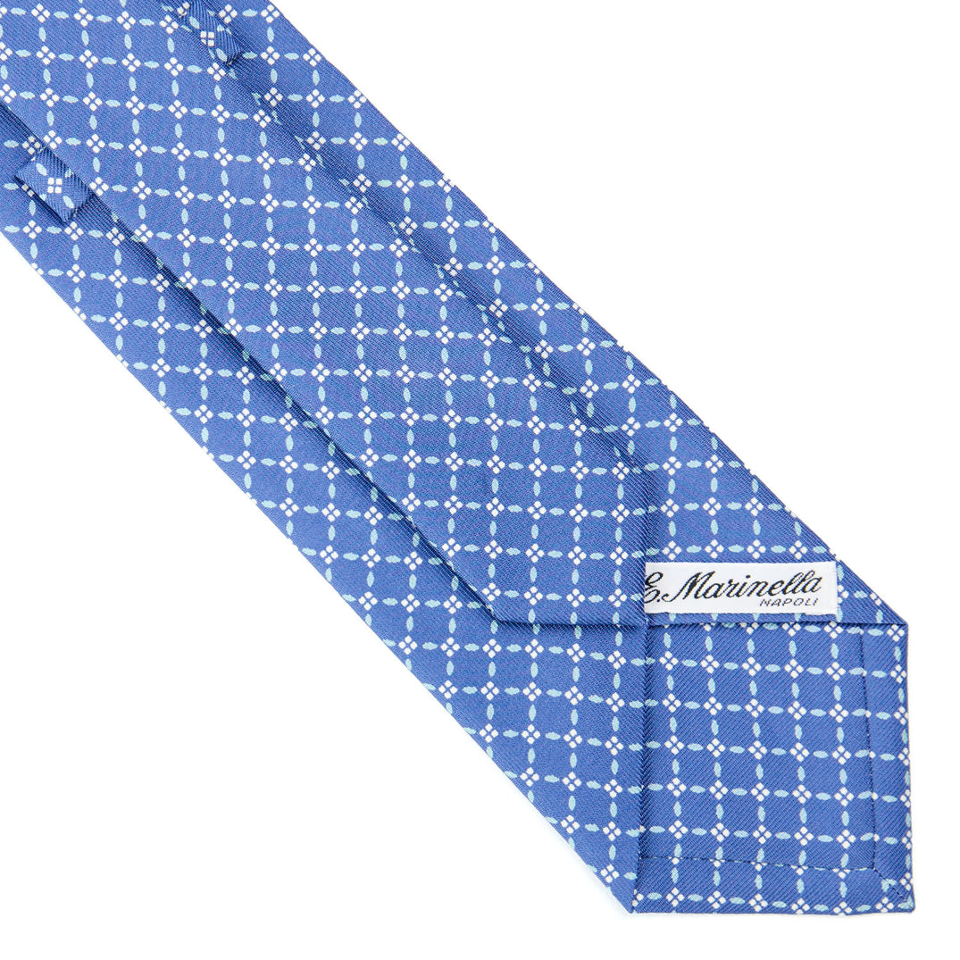 Powder Blue Classic Silk Tie - Small Flower Pattern – E.Marinella