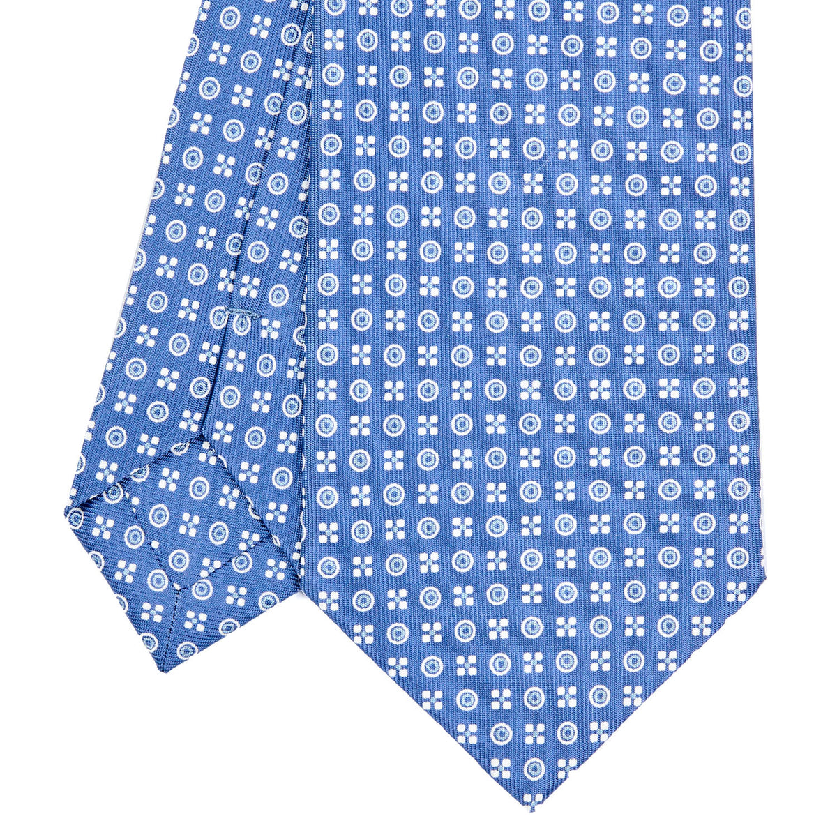 Powder Blue Classic Silk Tie - Small Flower Pattern – E.Marinella