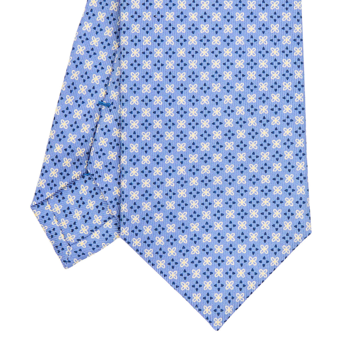 Powder Blue Classic Silk Tie - Small Flower Pattern – E.Marinella