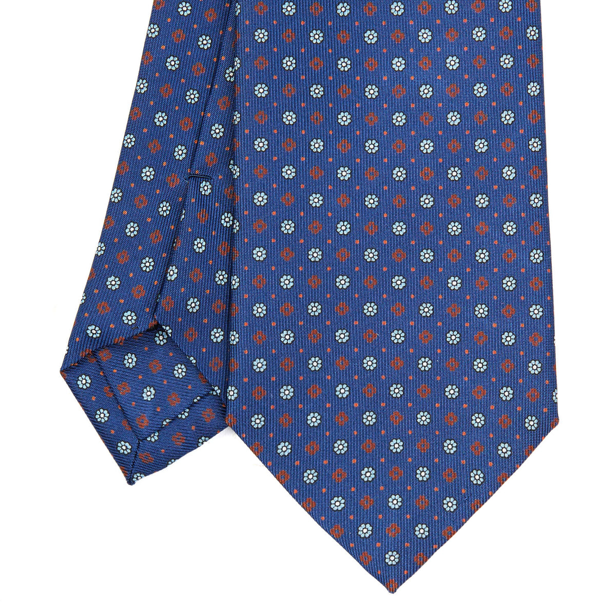 Blue Sartorial Classic Silk Tie - Small Flower Pattern – E.Marinella
