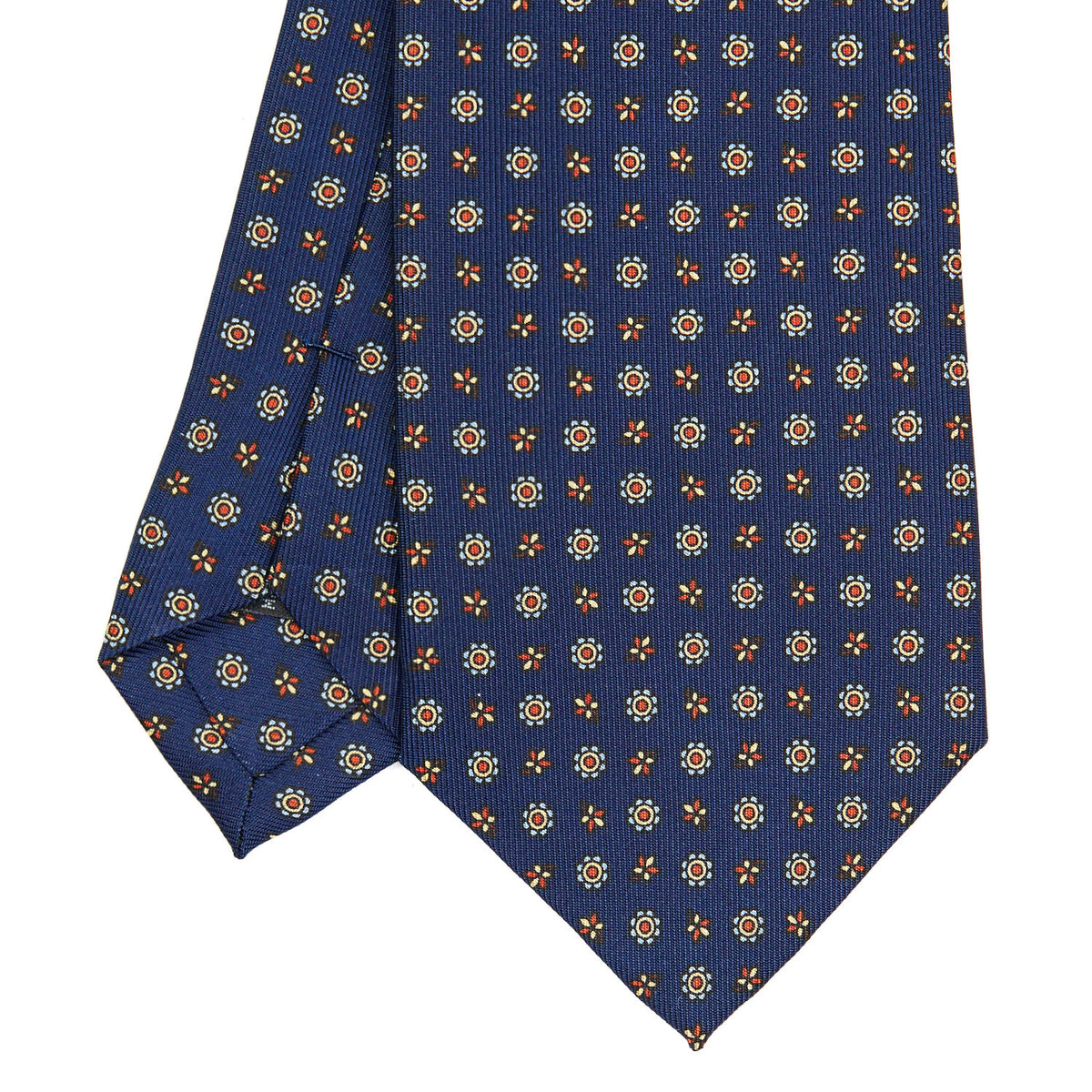 Blue Sartorial Classic Silk Tie - Small Flower Pattern – E.Marinella