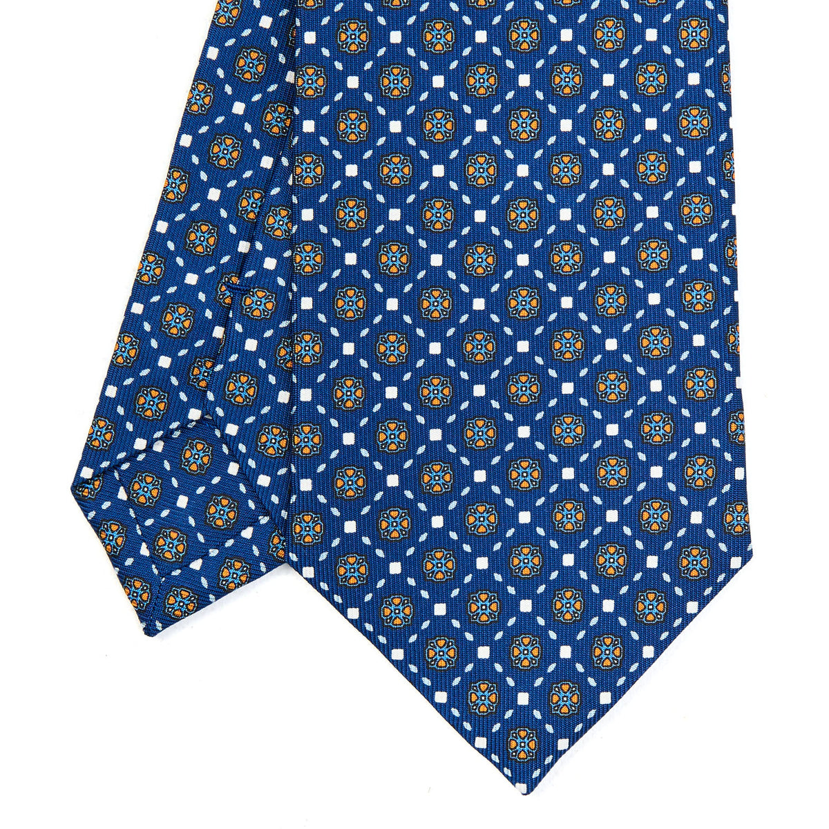 Blue Sartorial Classic Silk Tie - Small Flower Pattern – E.Marinella