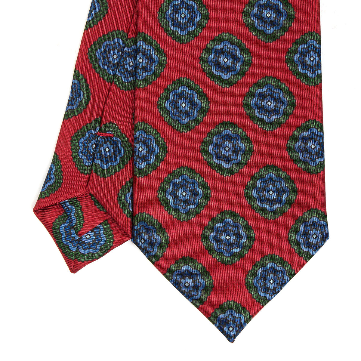 Burgundy Heritage Collection Silk Tie - Large Flower Pattern – E.Marinella