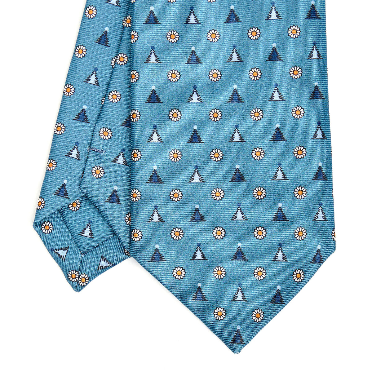 Mid Blue Sartorial Holiday Silk Tie - Christmas Pattern – E.Marinella