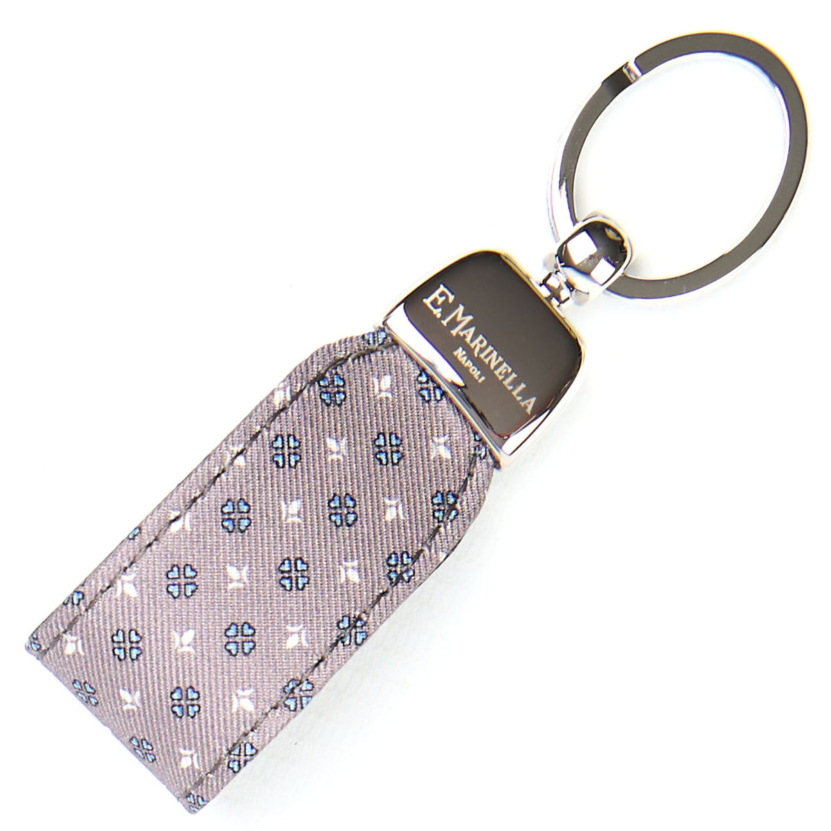 Light Grey Keyfob In Silk And Leather – E.Marinella