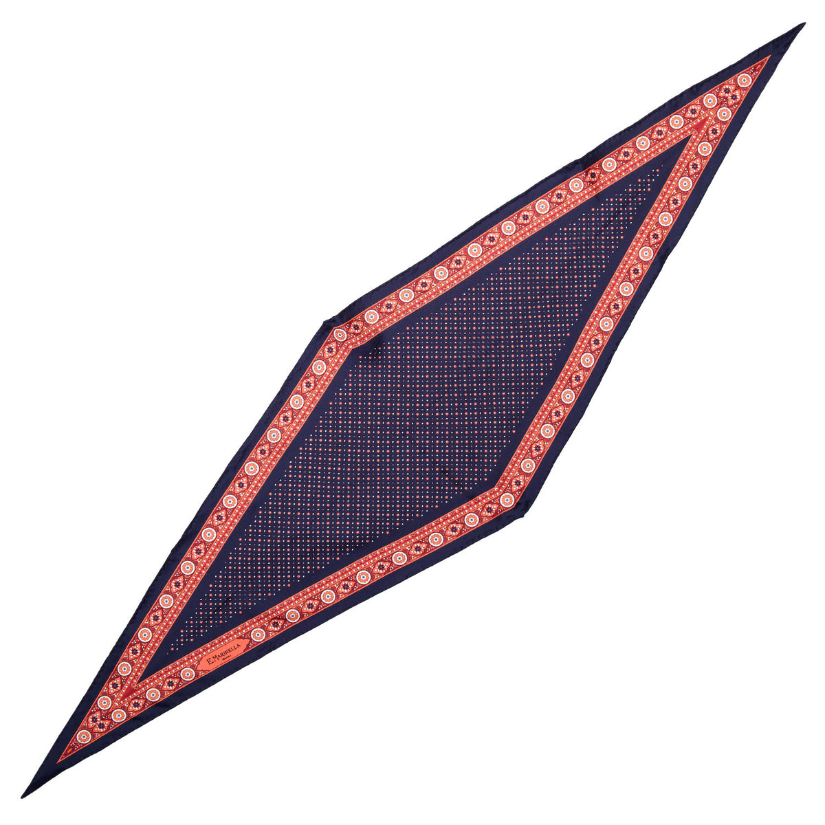 Blue Silk Diamond Shape Scarf - Small Flower Pattern – E.Marinella