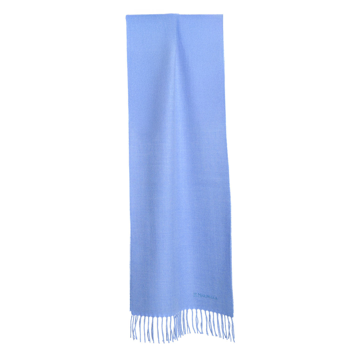 Light Blue Solid Scarf In Wool – E.Marinella