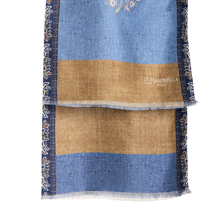 Light Blue Double Silk Scarf - Paisley Pattern – E.Marinella