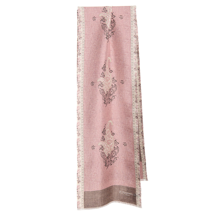 Pink Double Silk Scarf - Paisley Pattern – E.Marinella