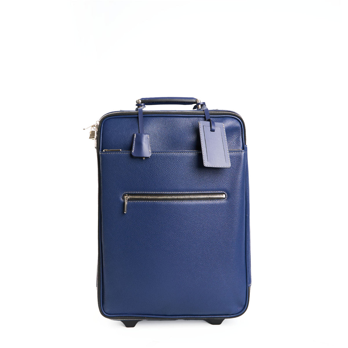 Blue Semi-rigid Trolley In Hammered Leather – E.Marinella